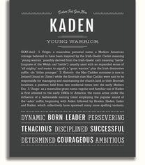 Kaden | Name Art Print – Name Stories