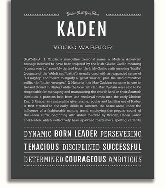 Kaden | Name Art Print – Name Stories