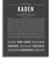 Kaden | Name Art Print – Name Stories