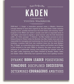 Kaden | Name Art Print – Name Stories