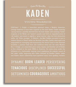 Kaden | Name Art Print – Name Stories