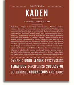 Kaden | Name Art Print – Name Stories
