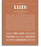 Kaden Personalized Name Meaning Art Prints – Name Stories