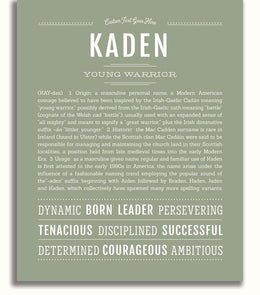 Kaden | Name Art Print – Name Stories