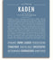 Kaden Personalized Name Meaning Art Prints – Name Stories
