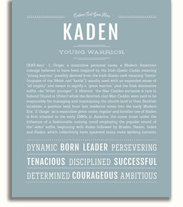 Kaden | Name Art Print – Name Stories
