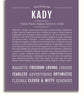 Kady Personalized Name Meaning Art Prints – Name Stories