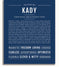 Kady Personalized Name Meaning Art Prints – Name Stories