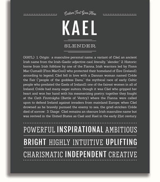 Kael | Name Art Print – Name Stories