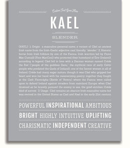 Kael | Name Art Print – Name Stories