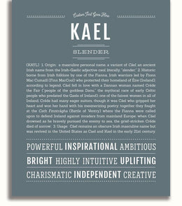 Kael | Name Art Print – Name Stories