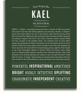 Kael | Name Art Print – Name Stories