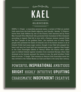 Kael | Name Art Print – Name Stories
