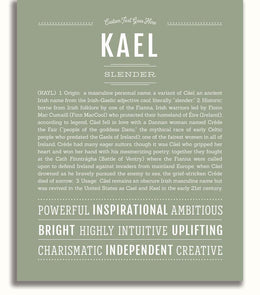 Kael | Name Art Print – Name Stories