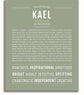 Kael Personalized Name Meaning Art Prints – Name Stories