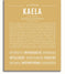 Kaela Personalized Name Meaning Art Prints – Name Stories