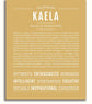 Kaela Personalized Name Meaning Art Prints – Name Stories
