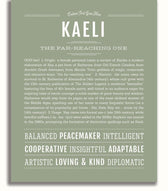 Kaeli Personalized Name Meaning Art Prints – Name Stories