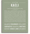 Kaeli Personalized Name Meaning Art Prints – Name Stories