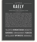 Kaely Personalized Name Meaning Art Prints – Name Stories