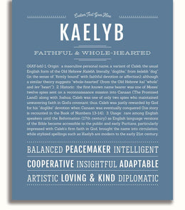 Kaelyb | Name Art Print – Name Stories