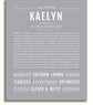 Kaelyn Personalized Name Meaning Art Prints – Name Stories