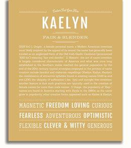 Kaelyn | Name Art Print – Name Stories