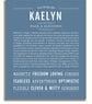 Kaelyn Personalized Name Meaning Art Prints – Name Stories