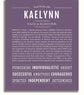 Kaelynn Personalized Name Meaning Art Prints – Name Stories