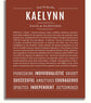 Kaelynn Personalized Name Meaning Art Prints – Name Stories