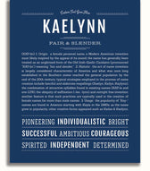 Kaelynn Personalized Name Meaning Art Prints – Name Stories