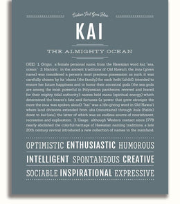 Kai (female) | Name Art Print – Name Stories