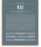 Kai Personalized Name Meaning Art Prints – Name Stories