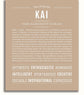 Kai Personalized Name Meaning Art Prints – Name Stories