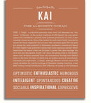 Kai (male) | Name Art Print – Name Stories