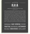 Kaia | Name Art Print – Name Stories
