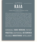 Kaia Personalized Name Meaning Art Prints – Name Stories
