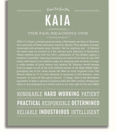 Kaia Personalized Name Meaning Art Prints – Name Stories