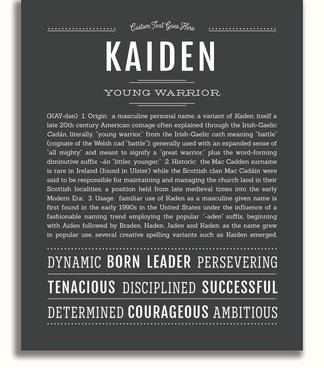 Kaiden | Name Art Print – Name Stories