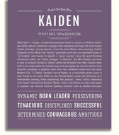 Kaiden | Name Art Print – Name Stories