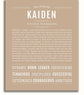 Kaiden | Name Art Print – Name Stories