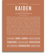 Kaiden | Name Art Print – Name Stories
