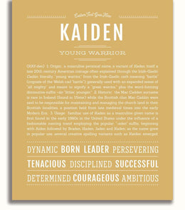 Kaiden | Name Art Print – Name Stories