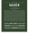 Kaiden | Name Art Print – Name Stories