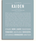 Kaiden Personalized Name Meaning Art Prints – Name Stories