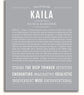 Kaila Personalized Name Meaning Art Prints – Name Stories