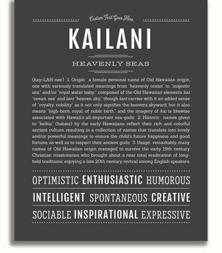 Kailani | Name Art Print – Name Stories