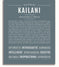 Kailani Personalized Name Meaning Art Prints – Name Stories