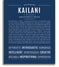 Kailani Personalized Name Meaning Art Prints – Name Stories