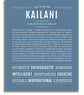 Kailani Personalized Name Meaning Art Prints – Name Stories